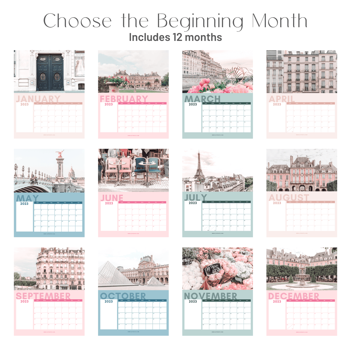 Wall Calendar - Paris